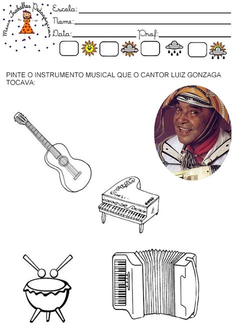 Atividades Luiz Gonzaga ~ Atividades Para Baixar