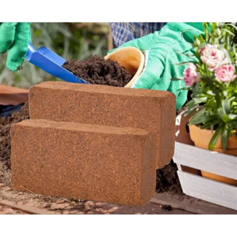 2 Coco Peat Bricks Compost Block 10l Coconut Potting Fibre Compressed
