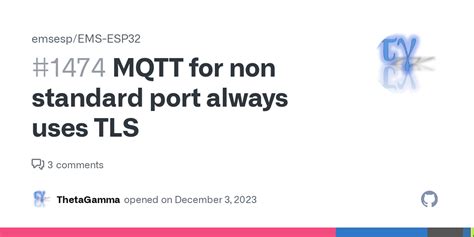 Mqtt For Non Standard Port Always Uses Tls Issue Emsesp Ems Esp Github