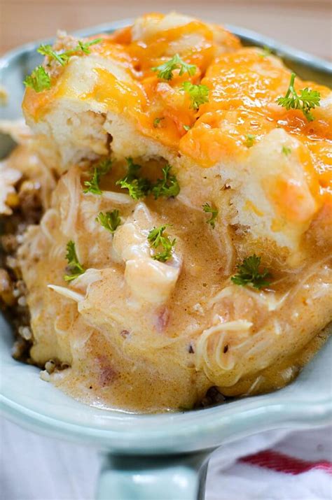 Slow Cooker Cheesy Chicken And Biscuits The Salty Pot