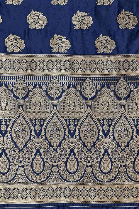 Navy Blue Banarasi Silk Woven Saree Artofit
