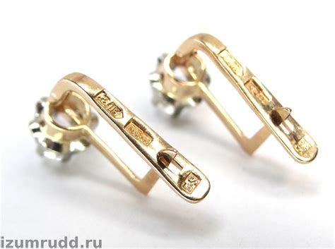 Советские золотые серьги с горным хрусталем