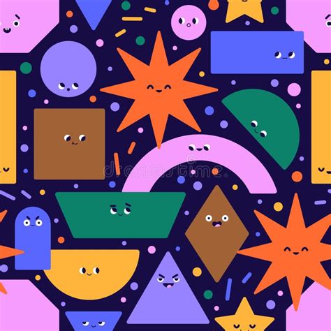 Geometric Shapes Cartoon Faces Rectangle Stock Illustrations 129 Geometric Shapes Cartoon