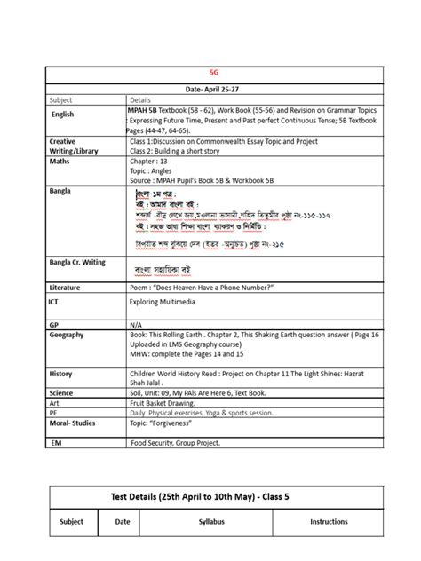 5g Lms Weekly Schedule Pdf