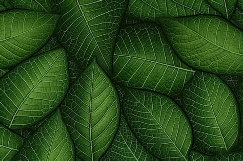 Premium Ai Image Textile Repeat Pattern Of Green Leaf