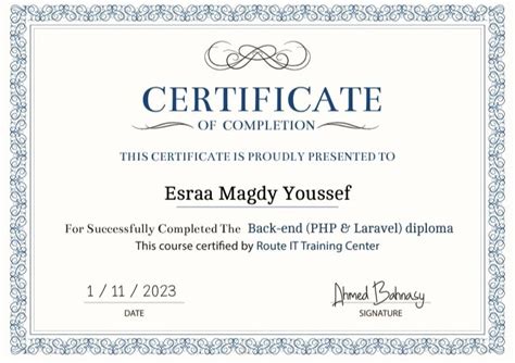 Completed Back End Php And Laravel Course By Route It Esraa Magdy