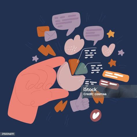 만화 벡터 일러스트 레이 션의 손은 차트를 들고 있습니다 온라인 마케팅 재무 보고서 차트 데이터 분석 웹 개발 개념 차트의 조각 개념에 대한 스톡 벡터 아트 및 기타 이미지