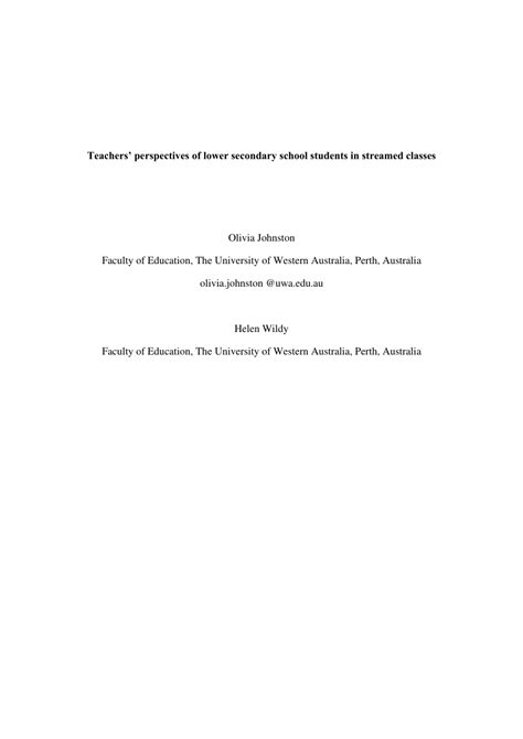 Pdf Teachers Perspectives Of Lower Secondary School Students In