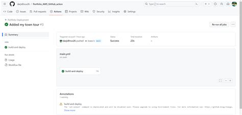 github darjidhruv26 portfolio aws github action