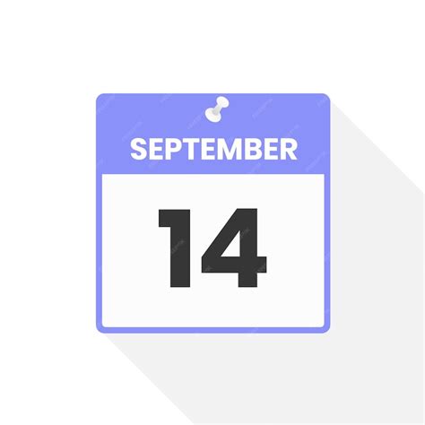 Premium Vector September 14 Calendar Icon Date Month Calendar Icon