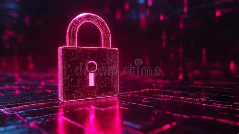 Cybersecurity Concept Holographic Safety Lock Cyber Security Stock Illustration Illustration