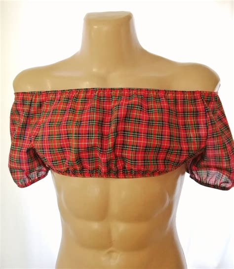 Peasant Crop Top Peasant Top Top For Men Checkered Top For Etsy
