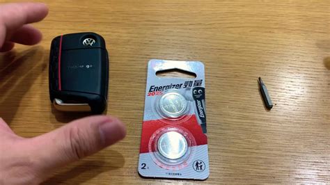福斯汽車 鑰匙更換電池教學 Vw Car Key Battery Replace Youtube