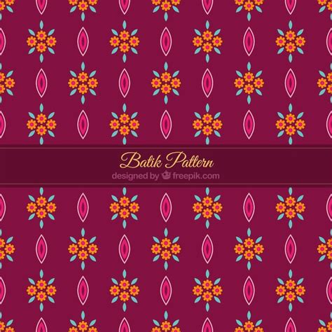 Premium Vector Flower Pattern In Batik Style