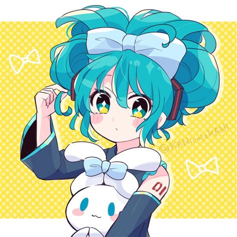 Hatsune Miku Cinnamoroll And Cinnamiku Vocaloid And 1 More Drawn By