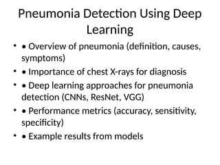 Lung Disease Detection Deep Learning Pneumonia Covid Pptx