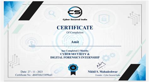 Amit Kumar Aryan On Linkedin Cybersecurity Internship Intern2023