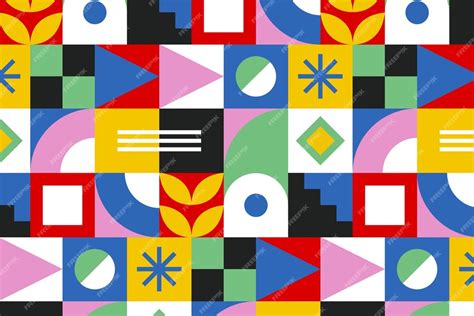 평면 디자인 기하학적 패턴 배경 무료 벡터