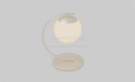 Blender 金色c形台灯3d模型素材资源下载 Blender模型库