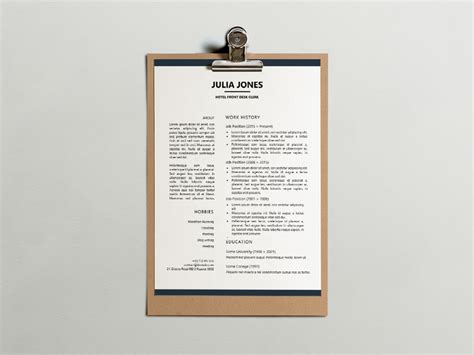 Free Hotel Front Desk Clerk Resume Template For Job Seeker