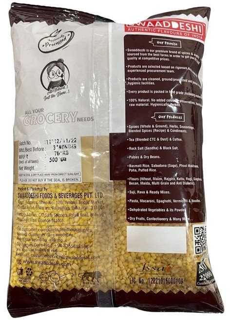 Swaaddeshi Yellow Moong Dal High In Protein Packaging Size 500 G At