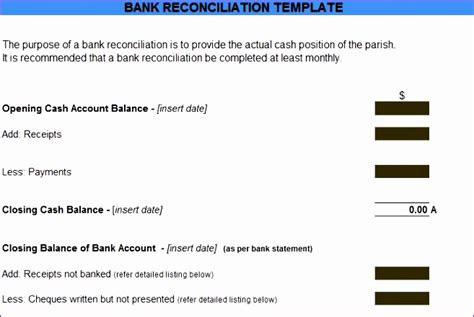 5 Account Reconciliation Template Excel Excel Templates