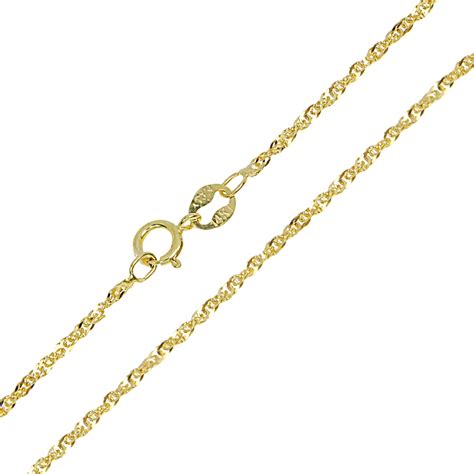 Złoty łańcuszek damski 50cm pełny splot Singapur 1mm pr 585 Goldmar