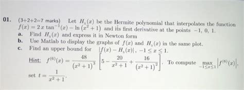 1 3227 Marks Let Hsx Be The Hermite