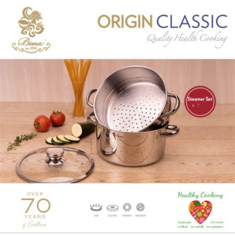 Jual Steamer Set Bima Origin Classic SUS304 W Tempered Glass Lid Tutup