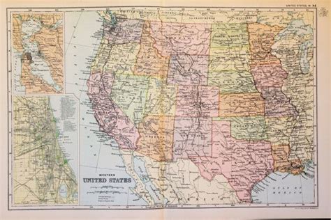 Large 1913 Bacons Antique Map Folding Colour Map