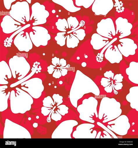 Seamless Pattern With Hawaiian Hibiscus Flower Stock Vector Image Art