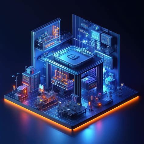 Premium AI Image D Rendering Isometric Data Technology