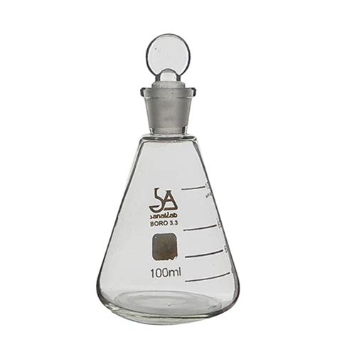 ขวดรูปชมพู่ มีจุกปิดแก้ว Conical Flask With Ground In Glass Stopper