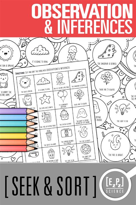 Observation And Inference Card Sort Activity Seek And Sort Science Doodle