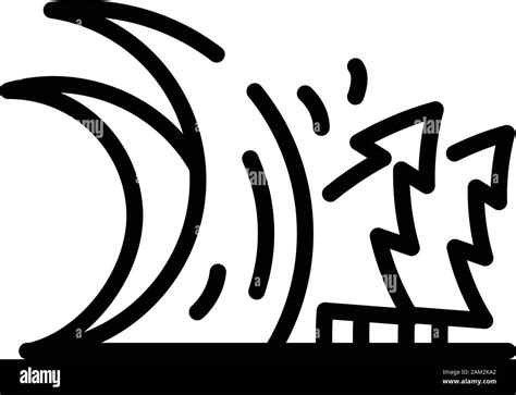 Alarm Tsunami Wave Icon Outline Style Stock Vector Image And Art Alamy