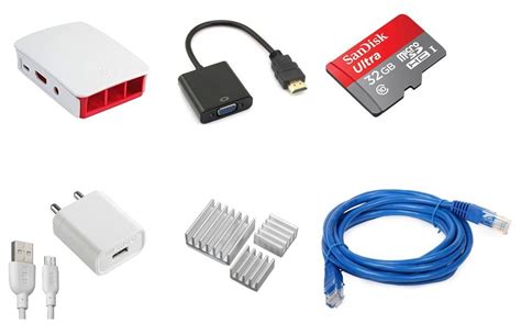 Raspberry Pi Model B Accessories Kit 32gb Memory Card Lan Vga