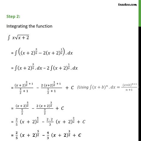 Ex Integrate X Root X Chapter Class Ex