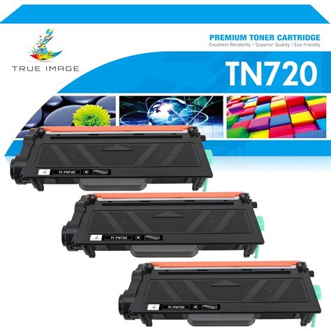 Brother Compatible Tn720 Black Toner Cartridge 3 Pack True Image Tech