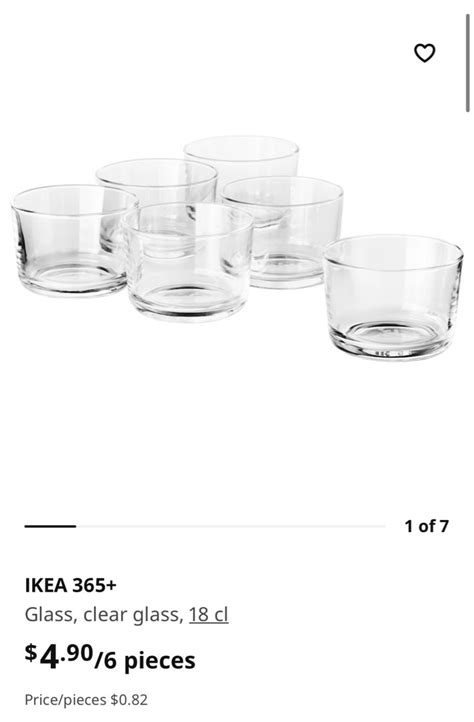 Set Of 6 Ikea 365 Clear Glass Furniture And Home Living Kitchenware