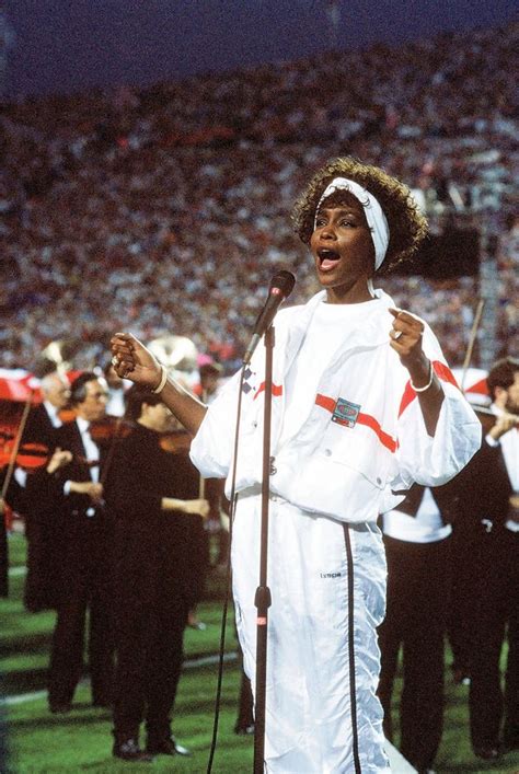 Whitney Houston At The 1991 Super Bowl Singing The Star Spangled Banner