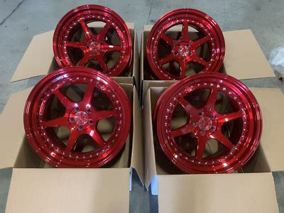 18x85 35 Aodhan Ds09 5x100 Candy Red Wheels Used Set Ebay