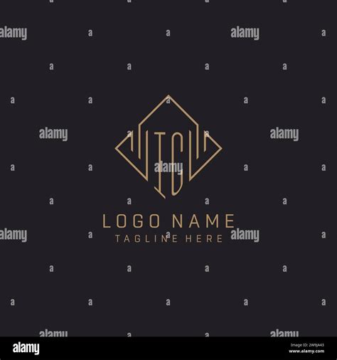 Monogram Ic With Rhombus Line Logo Style Luxury Elegant Logo Design