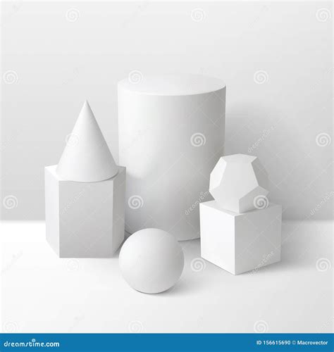 Basic Stereometry Shapes Line Set Vector Illustration 165304954