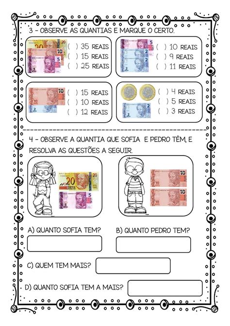 Atividades Com Sistema Monetário Para Imprimir Atividades De🌲
