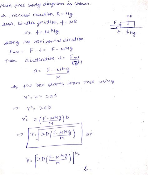 Solved A Box Of Mass M Is Pushed A Distance D Across A Level Floor By Course Hero