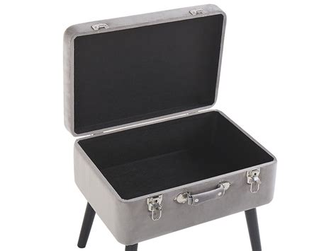 Velvet Storage Stool Grey Mallard Uk