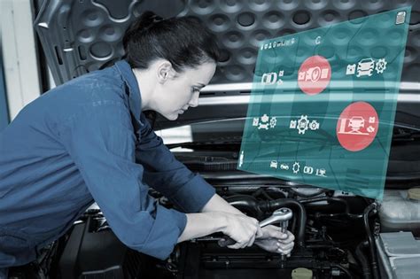 Premium Photo Engineering Interface Against Mechanic Working Under