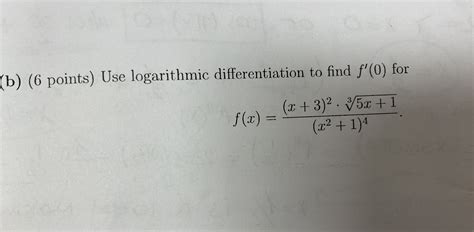 solved use logarithmic differentiation to find f 0
