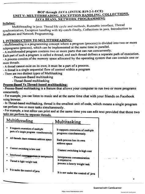 Jntuk R19 Btech Ece 2 1 Oopt Java Unit 5 Notes Pdf