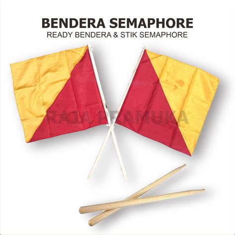 Jual Bendera Semaphore Pramuka Stick Tongkat 1 Pasang Sepasang